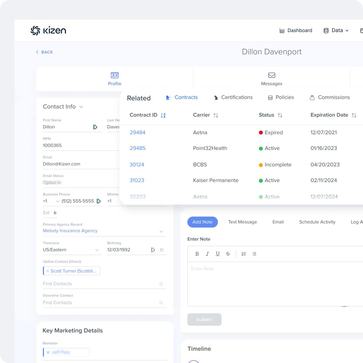 Agent CRM by Kizen - AI Powered CRM for Insurance Teams